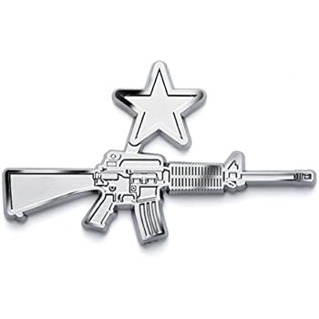 Amazon.com: Ar-15 Assault Rifle Vehicle Car Badge Emblem Silver with ...