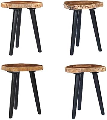 ZAMAX Unique Rustic Style Natural Teak Wood Coffee Table, Handmade ...