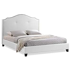 Amazon.com: Baxton Studio BBT6292 Bed-White-Queen Marsha Scalloped ...