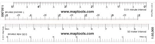 Map Ruler for 1:50,000 Scale Maps. LAT/Lon, Miles, Kilometers in Kuwait ...