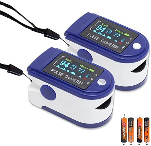 2-Pack OxiWizard Pulse Oximeter, Finger Pulse Oximeter and OLED Display ...