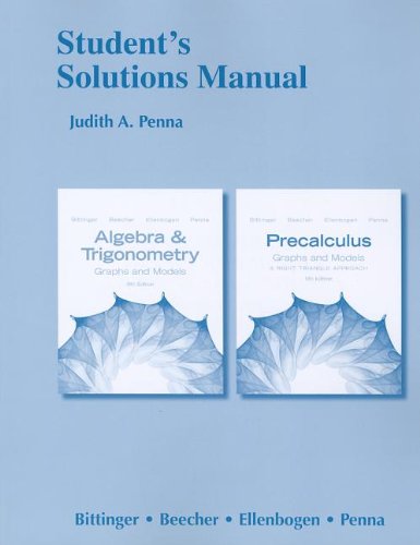 Student's Solutions Manual: Bittinger, Marvin L., Beecher, Judith A ...