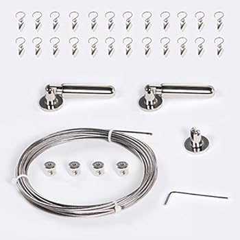 Amazon.com: WIRE CABLE CURTAIN ROD SYSTEM WITH CLIPS: Home & Kitchen