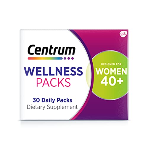 Centrum Wellness Packs Daily Vitamins for Women in Their 40s, Women's Vitamins with Complete ...