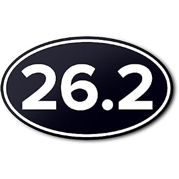 Amazon.com: 26.2 Marathon Running Sticker Bumper Sticker Oval 5" x 3 ...