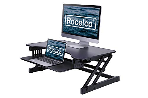 Rocelco 32" Height Adjustable Standing Desk Converter - Quick Sit Stand ...