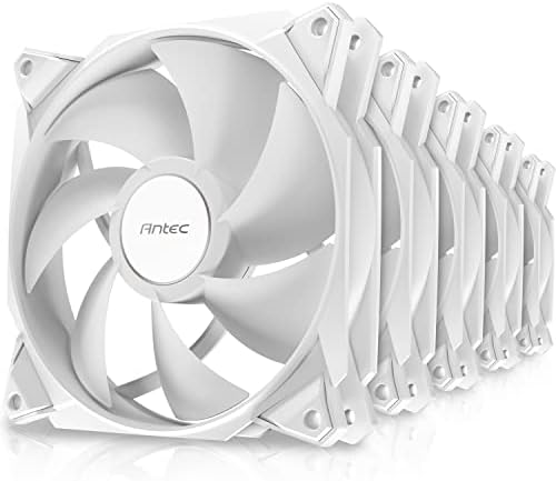 Antec PWM PC Fans, White 120mm Fan, 66.56CFM, 2.7mmH₂O, PWM Case Fan, 4 Pin PWM Connector, White ...