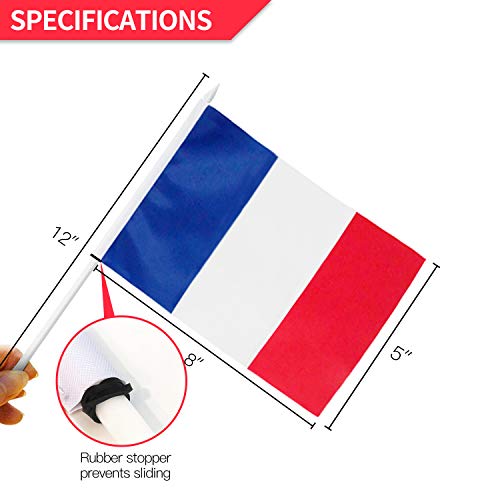 Anley Drapeau en Bâton de la France, Mini Drapeau Francais de Main ...