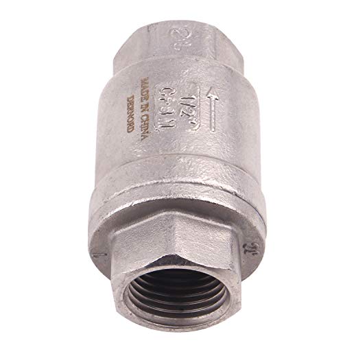 DERPIPE 1/2 Inch Vertical Check Valve SUS304 Spring Loaded Check Valve ...
