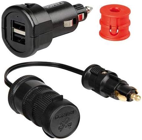 Motorcycle auxiliary power plug standard DIN socket adapter & USB fast ...