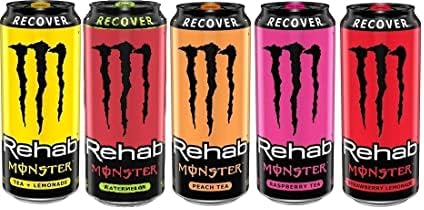 Monster Rehab Variety Pack 15.5 ounce : Lemonade, Orangeade, Peach Tea ...