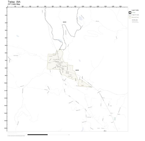 ZIP Code Wall Map of Twisp, WA ZIP Code Map Not Laminated - Import It All