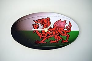Welsh Rugby Ball Clock - Great Gift! - RU3: Amazon.co.uk: Kitchen & Home