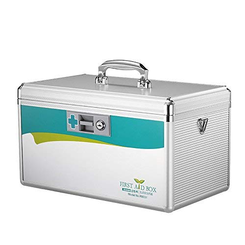 Glosen Lockable First Aid Box Security Lock Medicine Storage Box with ...