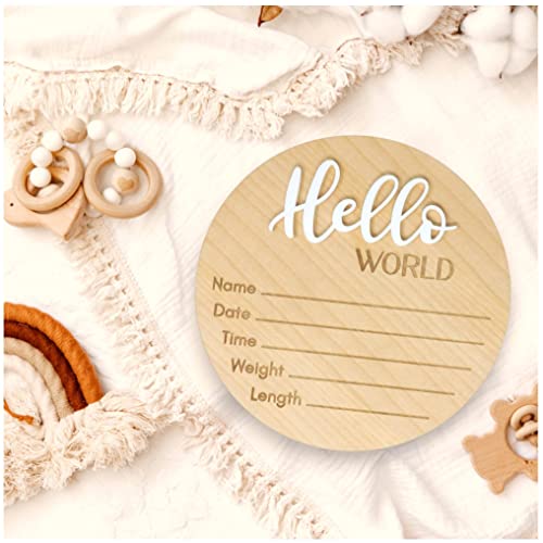 Bleed Proof Engineered Wood, Hello World Newborn Sign, Baby ...
