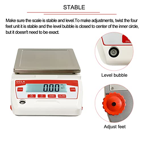UCLA SCIENTIFIC Lab Scale Big Pan 5000g 0.01g DWT Unit Digital ...