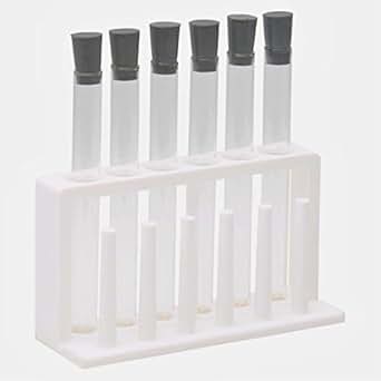6-pc 16x150mm Glass Test Tube Set with Rubber Stoppers and Rack ...