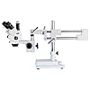 AmScope 7X-45X Simul-Focal Stereo Zoom Microscope on Dual Arm Boom ...