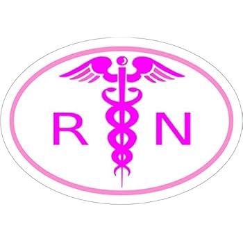Amazon.com: Caduceus Registered Nurse RN White Decal Window Sticker ...