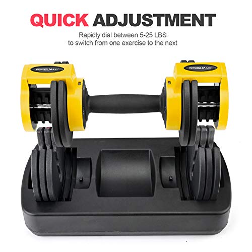 Wonder Maxi Adjustable Dumbbell, 25 lb Single Dumbbell with Anti-Slip ...