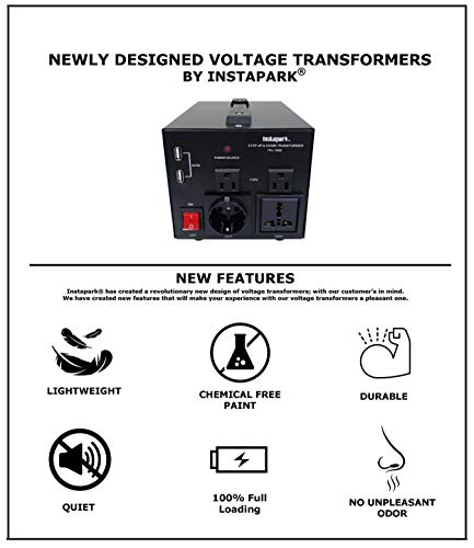 Instapark ITU-1000 Series Heavy-Duty AC 110/220V Step Up/Down Voltage ...