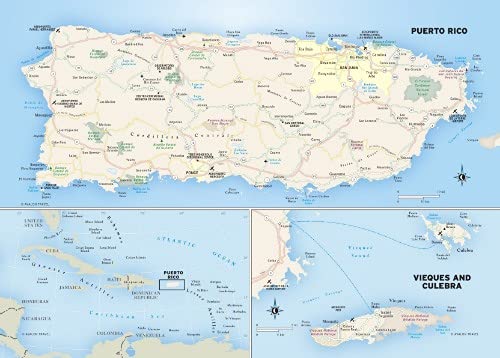 Mua ConversationPrints PUERTO RICO MAP GLOSSY POSTER PICTURE BANNER ...