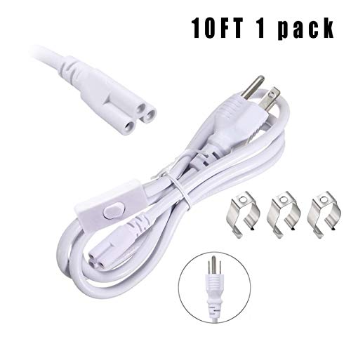 T5 T8 Power Cord 10ft Led Tube Power Extension Cord With On Off Switch