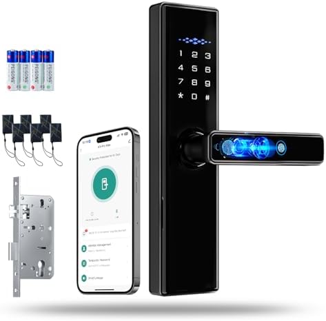 Makayuron Smart Door Lock with Fingerprint,Wifi Mobile App, PIN, OTP, 6 ...