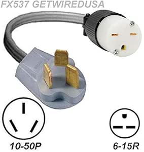 10-50P MALE 3-PIN PLUG to 6-15R FEMALE RECEPTACLE NEMA 220-250V IN 220 ...