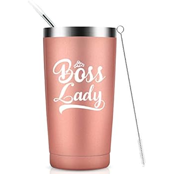 Amazon.com | Boss Lady | 12 oz Stainless Steel Wine Tumbler with Lid ...