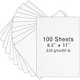 Amazon.com: 100 Sheets Cardstock Paper 8.5" X 11", 230gsm/85lb Thick ...
