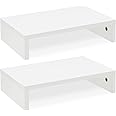 Amazon.com: TEAMIX White Monitor Stand Riser-2 Pack,Wood 2 Tier ...