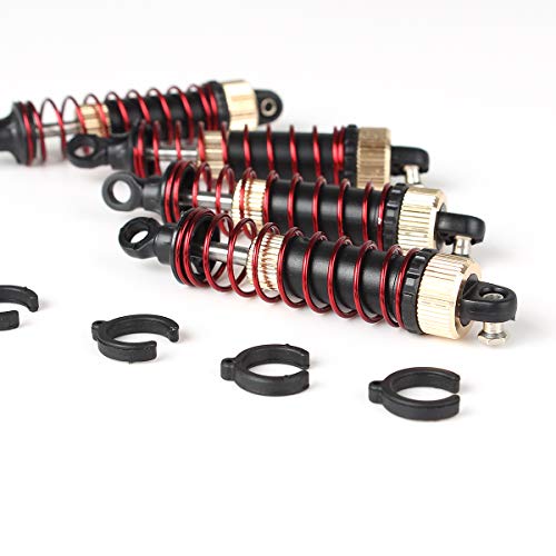Hosim Front Rear RC Shock Absorber, 4 Packs Adjustable Assembled Oil Filled Shocks Spring Damper ...