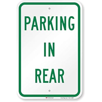 Amazon.com: SmartSign "Parking In Rear" Sign | 12" x 18" 3M Engineer ...
