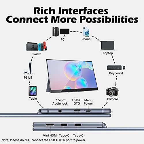 OLED Portable Monitor 4k Touchscreen 15.6 Inch USB-C UHD 3840x2160 ...