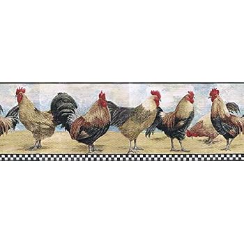 Brewster 137B59147 Borders and More Sunflower Rooster Wall Border, 9 ...