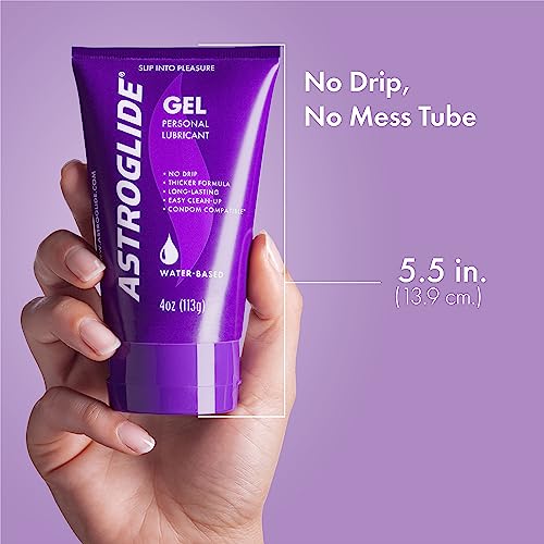Astroglide Gel, Personal Lubricant (4oz), Stays Put with No Drip, Water ...