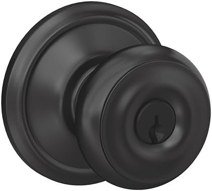Schlage F51A GEO 622 Georgian Keyed Entry Knob, Matte Black, Door Knobs ...