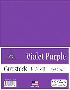 Amazon.com: Violet Purple Cardstock - 8.5 x 11 inch - 65Lb Cover - 50 ...