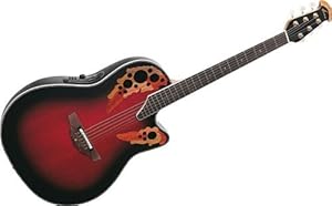 Ovation Celebrity Deluxe CC44-RRB Acoustic-Electric Guitar, Ruby Red ...