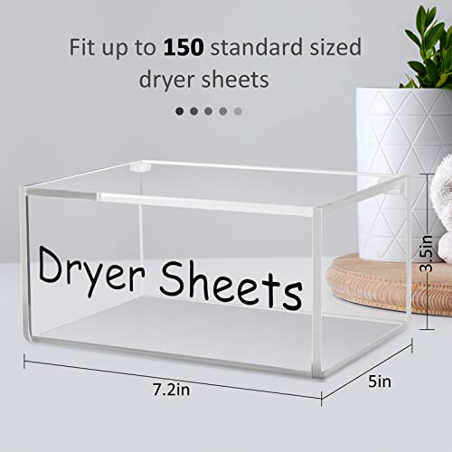 Acrylic Dryer Sheet Dispenser with Lid-Modern Style Clear Acrylic Dryer ...