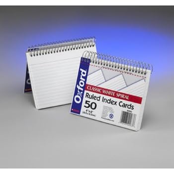 Amazon.com : Oxford Spiral Index Cards with Poly Cover, 4" x 6", Ruled ...