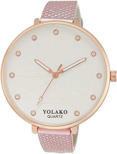 سعر Yolako Stainless Steel Pink Round Quartz Ladies Wrist Watch, Size ...