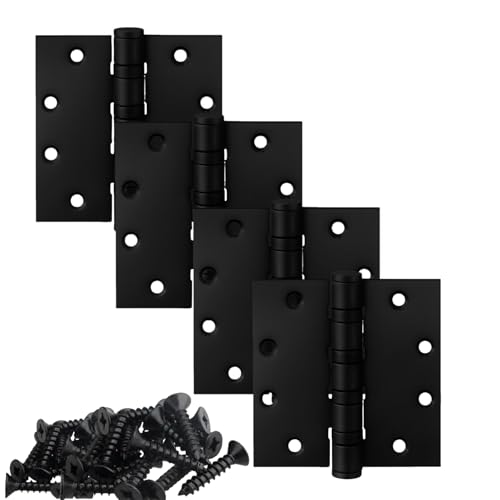 4" x 4inch (102 x102 mm) Black Door Hinges, Stainless Steel 4 in Heavy ...
