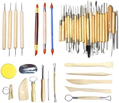 42Pcs Modeling Clay Pottery Sculpting Tools Carving Tool Set Ball ...