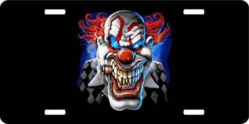 Amazon.com: Clown Circus Crazy Scary Funny Zombie Monster License Plate ...