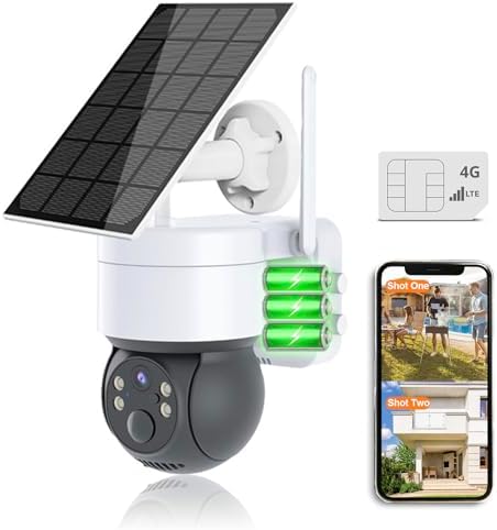 4G LTE Outdoor Solar Powered Cellular Security Camera Wireless, Off ...