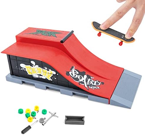 سعر Fingerboard Ramps, WETONG Finger Skateboard Ramp Set Toy with Mini Skateboards for Finger ...