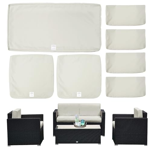 ClawsCover 7Pack Outdoor Seat Back Cushions Replacement Covers Fit for ...