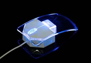 Amazon.com: Transparent Led Optical Wired Mouse Beautiful Blue Light ...